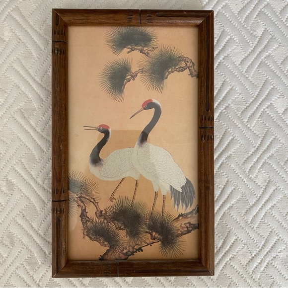 Unsigned | Art | Vintage Art Unsigned Japanese Style Birds In Tree ...